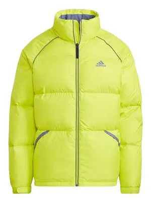 Adidas Puffer Jacket With Stand Collar - Green/yellow