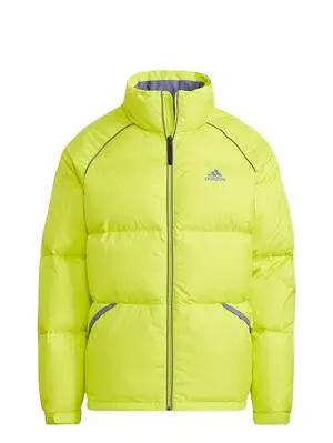 Adidas Puffer Jacket With Stand Collar - Green/yellow