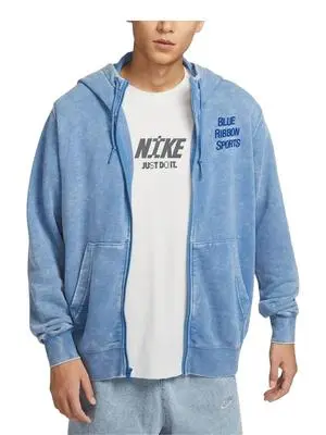 Nike Club Full Zip Hooded Jacket - Washed Blue