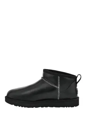 UGG Classic Ultra Mini Leather Regen Boots - Black