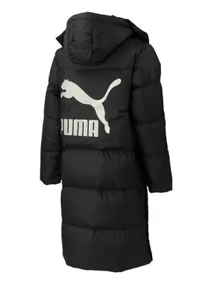 PUMA Teamliga Long Down Coat - Black/white