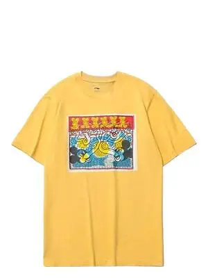 LI-NING X Disney Mickey X Keith Haring Tee 'yellow Blue - Light Yellow/blue/red