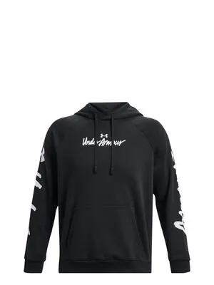 Under Armour Rival Fleece Graphic Hoodie - Black/white