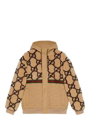 Gucci Gg Jacquard Teddy Jacket - Beige/ebony