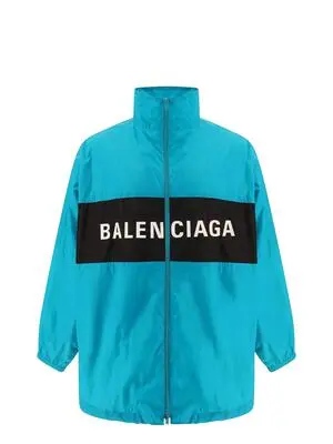 Balenciaga Logo Zip-up Jacket - Teal