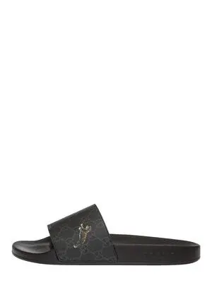 GUCCI Gucci GG Supreme Slide With Tiger Motif