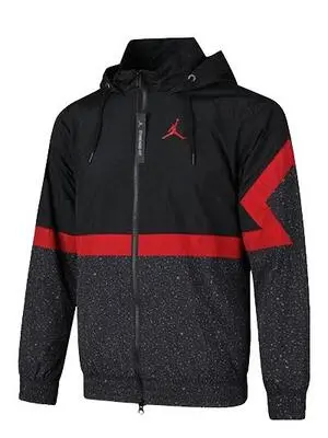 JORDAN Air Sports Windproof Hooded Jacket - Black/red