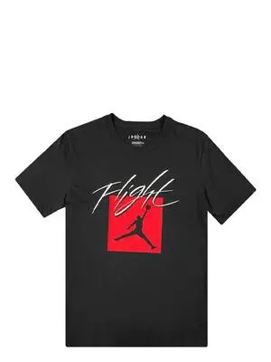 JORDAN Air Jordan Flight Exercise Sportswear Logo Printed Crew Neck Short Sleeved Black