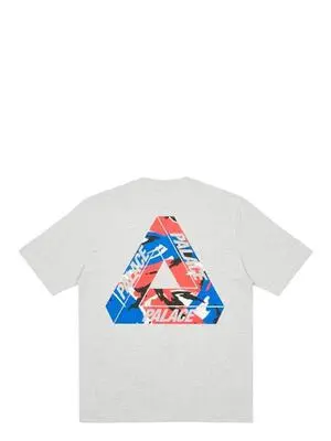 PALACE Back Logo Casual Round Neck Short Sleeve - Gray