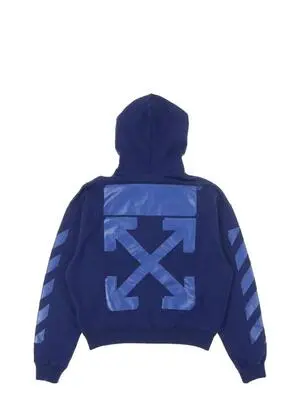 Off-White Arrow Pattern Logo Stripe Hoodie - Blue