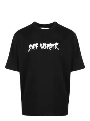 Off-White Ss22 Logo Alphabet Printing Short Sleeve Black T-shirt - Multi-color