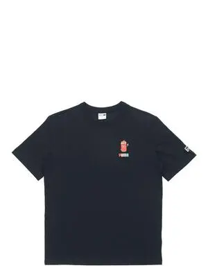 PUMA Sports Alphabet Printing Round Neck Short Sleeve Black - Default Color