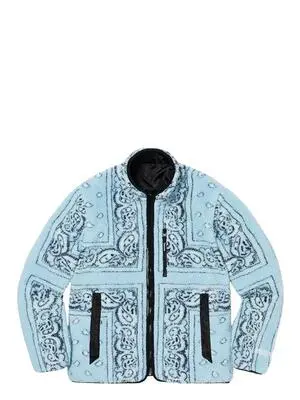 Supreme Reversible Bandana Fleece Jacket - Blue