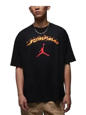 JORDAN Fire Jumpman Logo T-shirt 'black - Black/multi-color