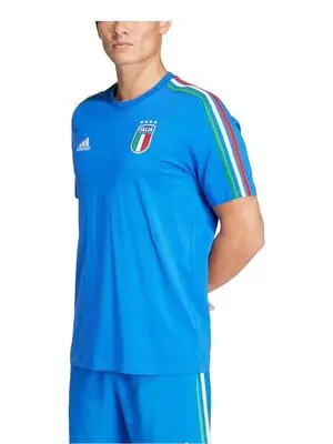 Adidas Italy Dna 3-stripes Football T-shirt - Blue