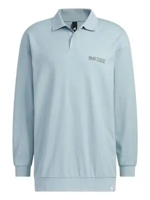 Adidas Verbiage Long Sleeve Polo Shirts - Teal