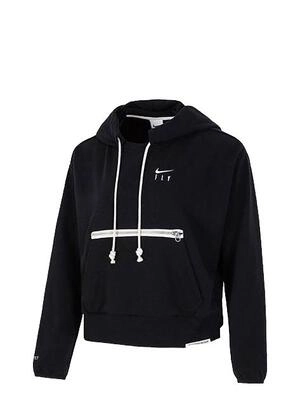 Nike Embroidered Logo Cropped Hoodie - Black
