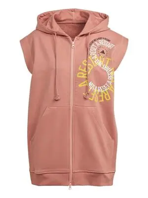 Adidas Logo Alphabet Printing Pattern Zipper Hooded Sleeveless - Default Colorway