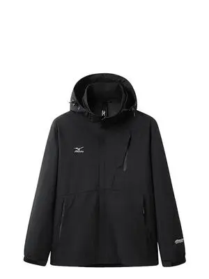 Mizuno Logo Zip-up Hooded Jacket - Black