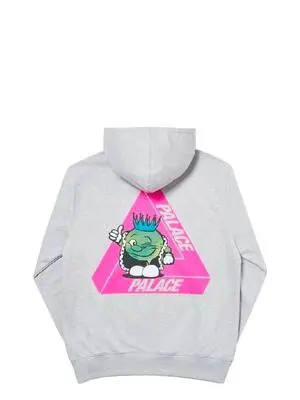 PALACE Graphic Print Hoodie - Grey