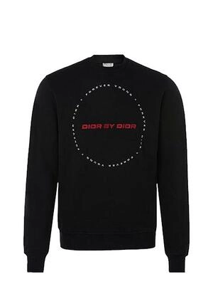 Dior Fw21 Alphabet Embroidered Long Sleeves Pullover - Black