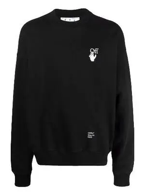 Off-White Fw21 Logo Caravaggio Arrow Round Neck Long Sleeves Loose Fit - Black