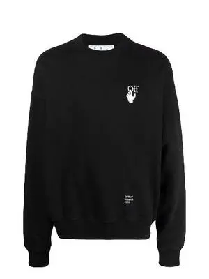 Off-White Logo Caravaggio Arrow Crewneck Sweatshirt - Black