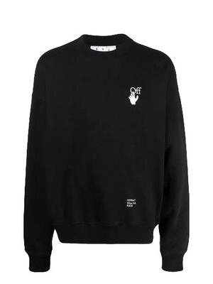 Off-White Logo Caravaggio Arrow Crewneck Sweatshirt - Black