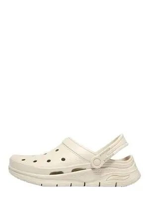 Sketchers Arch Fit Valiant Natural Clogs - White