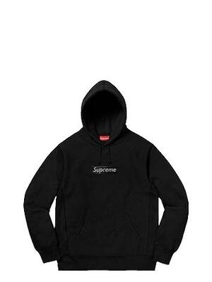 Supreme Swarovski Box Logo Hooded Sweatshirt - Black