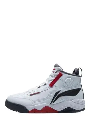 LI-NING Basketball High Top Sneakers - White/black/red