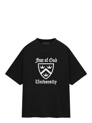 Fear Of God Ss25 Heavy T-shirt 'college Shield - Black