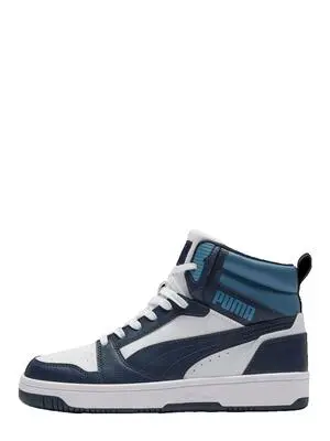 PUMA Rebound V6 High Top Sneakers - White/club Navy/blue Horizon