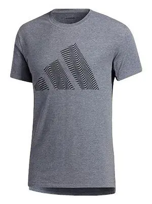 Adidas Three-bar Tee Logo Applique Short-sleeve Tee - Blue