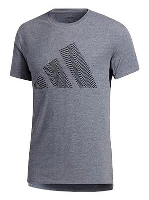 Adidas Three-bar Tee Logo Applique Short-sleeve Tee - Blue