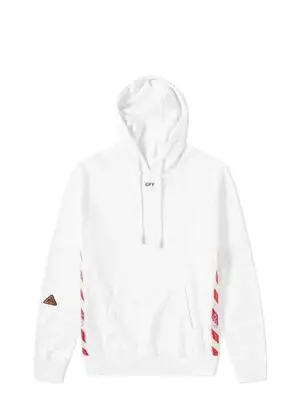 Off-White Hooded Long Sleeve Hoodie With Logo Printing - White