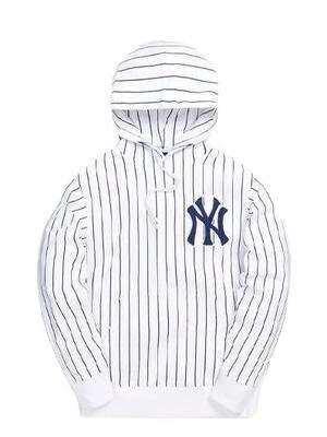 Kith X Major League Baseball New York Yankees Striped Hoodie - White/blue