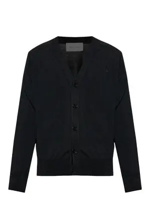 AMI Paris Tone-on-tone Heart Logo Cardigan - Black