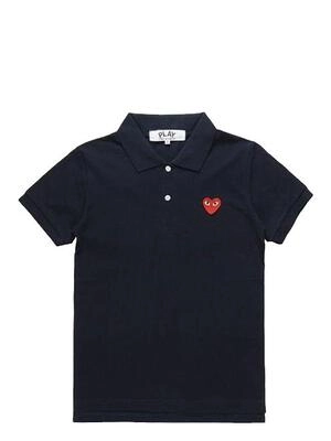 Play Comme Des Garcon Polo Red Emblem - Navy
