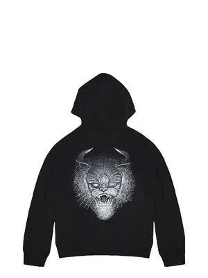 Adidas Y-3 Back Large Animal Pattern Casual Hoodie - Black