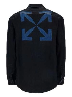 Off-White Arrows Arrow Pattern Denim Shirt Ordinary Version - Black