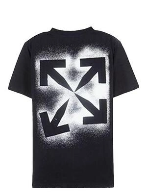 Off-White Splash Ink Arrow Round Neck Short Sleeve - Black