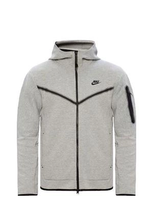 Nike Tech Fleece Full-zip Hoodie 'heather Grey Black - Heather Grey/black