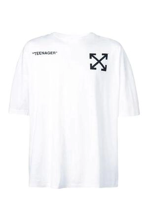 Off-White Oversized Printed Logo T-shirt - White