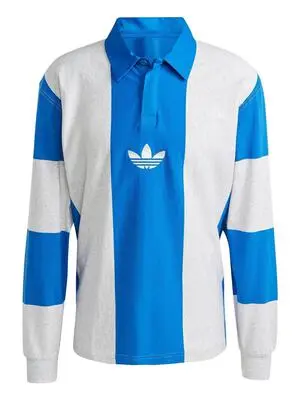Adidas Originals Hack Rugby Long Sleeve Polo Shirts 'blue White - Blue/white