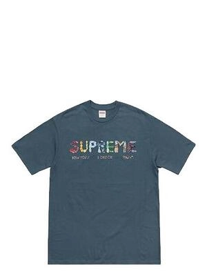Supreme Supreme Ss18 Rocks Tee Dark Slate Short Sleeve Unisex Blue Gray 'blue Grey' Blue/grey