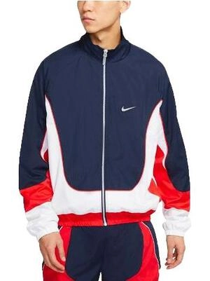 Nike Colorblock Stand Collar Woven Jacket - Dark Blue