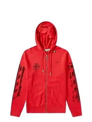 Off-White Impressionism Hooded Sweatshirt - Rose Red