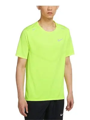 Nike Dri-fit Rise 365 Short Sleeve Running Top - Yellow