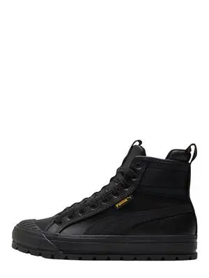 PUMA High Top Lace Up Sneakers - Black